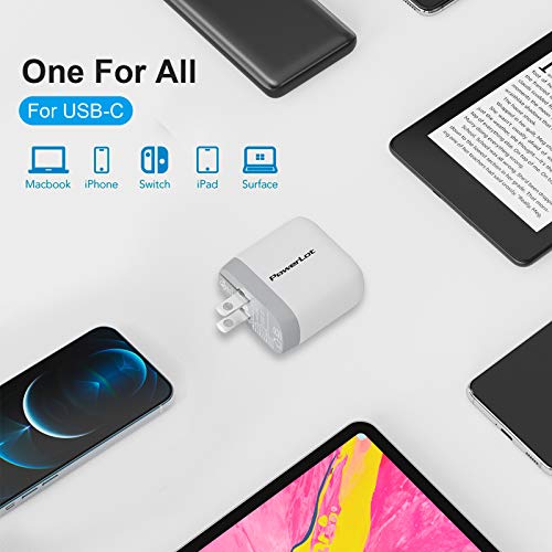 PowerLot USB C Wall Charge PD3.0 2-Port 40W Power Brick GaN Charger, 20W USB C Block for iPhone 14/14 Pro/14 Pro Max/14 Plus, iPhone 13/13 Pro, iPhone 12/12 Pro, MacBook Air, iPad Pro, iPad Air