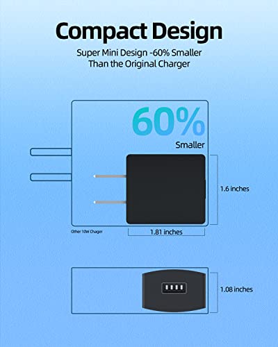 5V 2A Micro USB AC Charger Adapter Fit for Anker PowerCore 10000 20100 13000 26800 5000,PowerCore+ Mini 3350 10000 Redux Fusion 5000 Astro E1 5200mAh 15000 Redux II with 5Ft Power Supply Cord (Black)