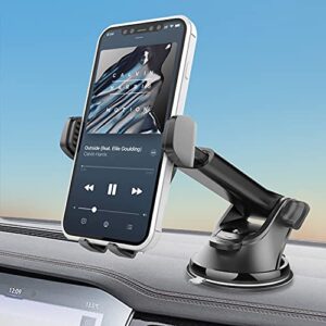 APPS2Car Car Phone Holder Mount, Universal Dashboard Windshield Phone Mount for Car, Sturdy Suction Cup Phone Holder with Strong Sticky Gel, Compatible with iPhone, Samsung and All 4-7 inch Phones