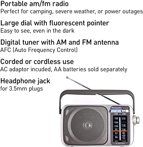 Panasonic RF-2400 AM/FM Radio, Silver