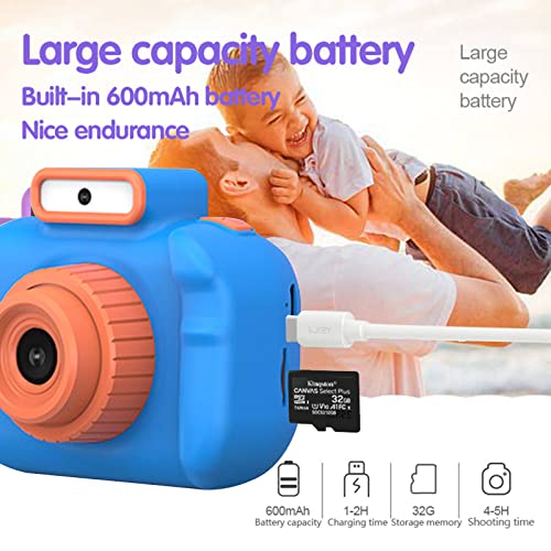 4800W Front and Rear 1080P HD Children's Digital Came-ra Video and Games with Flashlight 800mah Battery Portable Mini Digital Camera for Children