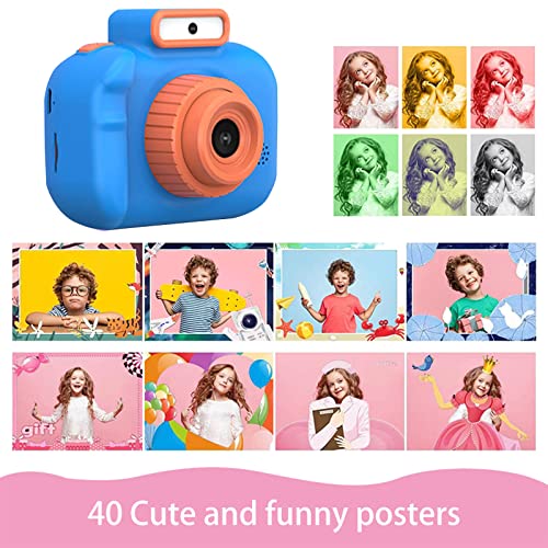 4800W Front and Rear 1080P HD Children's Digital Came-ra Video and Games with Flashlight 800mah Battery Portable Mini Digital Camera for Children