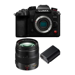 panasonic lumix gh6 mirrorless camera body bundle with panasonic lumix g x vario 12-35mm f/2.8 asph professional mirrorless lens and panasonic dmw-blk22 7.4v 3050mah lithium-ion battery pack (3 items)