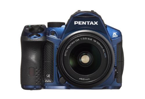 Pentax K-30 lens kit blue w DA 18-55WR Weather-Sealed 16 MP CMOS Digital SLR with DA 18-55mm and 3-Inch LCD Screen