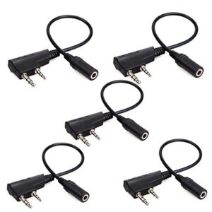 retevis earpiece adapter for walkie talkie,2 pin to 3.5mm headset adapter only compatible rt22 rt21 rt27 rt7 h-777 h777s rt18 rt19 rt22s(not fit for other brand) 2 way radio (5 pack)