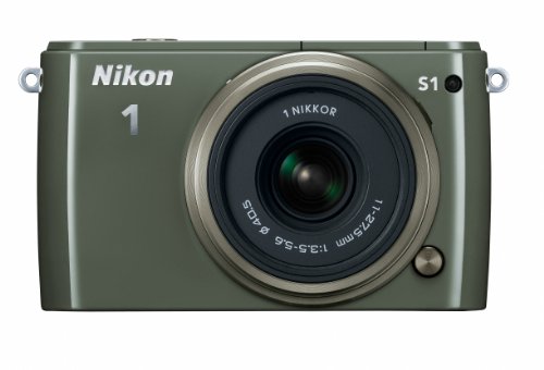 Nikon 1 S1 10.1 MP HD Digital Camera with 11-27.5mm VR 1 NIKKOR Lens (Khaki)