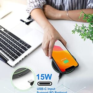 Wireless Charger for Samsung Galaxy S23/S23 Ultra/S22/S22 Ultra/S22+/S21/S21+/S20/S20+/S10/S10+/S9/S9+/S8/S7/S6/Note 20, Wireless Charging Pad Compatible with iPhone 14/13/12/11. (No AC Adapter)