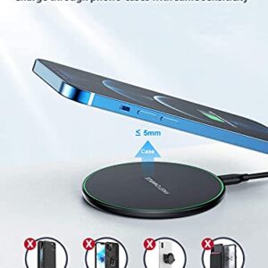 Wireless Charger for Samsung Galaxy S23/S23 Ultra/S22/S22 Ultra/S22+/S21/S21+/S20/S20+/S10/S10+/S9/S9+/S8/S7/S6/Note 20, Wireless Charging Pad Compatible with iPhone 14/13/12/11. (No AC Adapter)