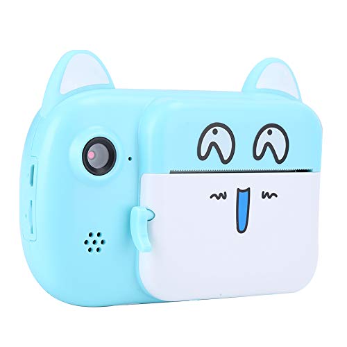 Kafuty-1 Portable Children's Camera with 2.0 Inch HD Screen, OneClick Smart Focusing, AntiShake, 2400W Pixel Dual Lens Polaroid Camera, The Best Gift for Kids, Child (Blue)