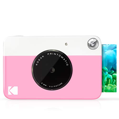 KODAK Printomatic Digital Instant Print Camera - Full Color Prints On ZINK 2x3" Sticky-Backed Photo Paper (Pink) Print Memories Instantly