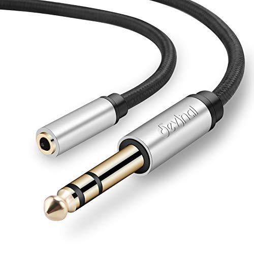 1/4 inch to 3.5mm Female Headphone Extension Cable, Devinal 6.35mm to 3.5mm (1/8" inch) Female TRS Adapter, Quarter inch to Minijack Female Stereo Cord Converter Connector 5 feet/ 1.5M