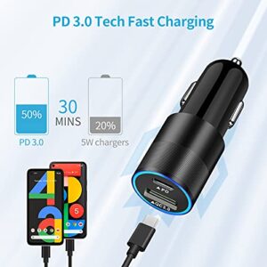 Looptimo USB C Fast Charger Kit Compatible for Google Pixel 7/7 Pro/6a/6 Pro/6/5a/5/4a/4XL/4/3a XL/3a/3 XL/3/2 XL, 30W PD[PPS]&QC 3.0 Car Charger + 20W Home Wall Charger + 2 Pack Type C Cable 3.3ft