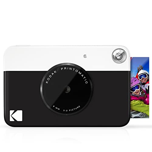 KODAK Printomatic Digital Instant Print Camera - Full Color Prints On Zink 2x3" Sticky-Backed Photo Paper (Black) Print Memories Instantly