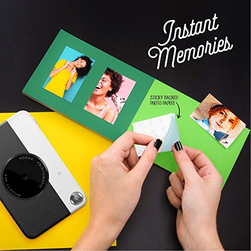 KODAK Printomatic Digital Instant Print Camera - Full Color Prints On Zink 2x3" Sticky-Backed Photo Paper (Black) Print Memories Instantly