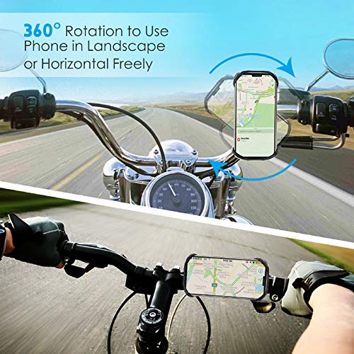 AONKEY Detachable Bike Phone Mount, 360° Rotatable Bicycle & Motorcycle Handlebar Phone Holder Universal for iPhone 11 Pro XS Max XR X 7 8 Plus, Galaxy S9 S10 Note 9 10, Other 4-6.5" Phones Cycling