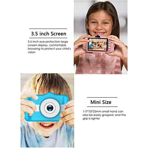 Kids HD Digital Camera - Children Camera 3.5Inch Screen Rechargeable Front and Back Double Lens 2MP for Boys Girls 3-10 Year Old