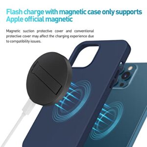 Magnetic Wireless Charger with Kickstand 15W, for MagSafe iPhone 14/14 Plus/14 Pro/14 Pro Max/13/13 Mini/13 Pro/13 Pro Max/12/12 Mini/12 Pro/12 Pro Max, Aluminum Round Mag Charging Pad, Black