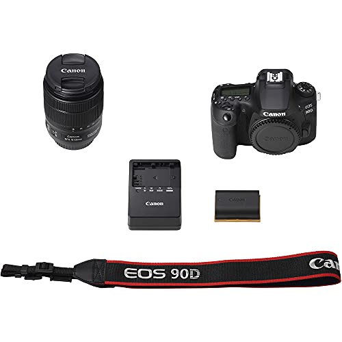 Canon EOS 90D DSLR Camera with 18-135mm Lens with Padded Case, Memory Card, and More - Starter Bundle Set -(International Model) (Renewed)