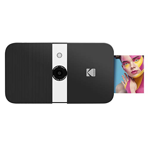 KODAK Smile Instant Print Digital Camera – Slide-Open 10MP Camera w/2x3 Zink Printer (Black/ White)