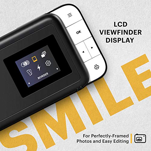 KODAK Smile Instant Print Digital Camera – Slide-Open 10MP Camera w/2x3 Zink Printer (Black/ White)