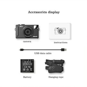 Digital Camera,1080P Mini Kid Camera Vlogging Camera Video Camera LCD Screen 16X Digital Zoom 24MP Rechargeable Point and Shoot Camera for Kids Teens Gifts