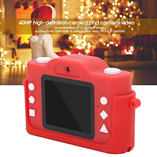 Santa Claus Digital Camera, Digital Camera for Children, Santa Claus 40mp Front Rear Dual Camera Kid Camera Small Video Recorder with MP3 Red