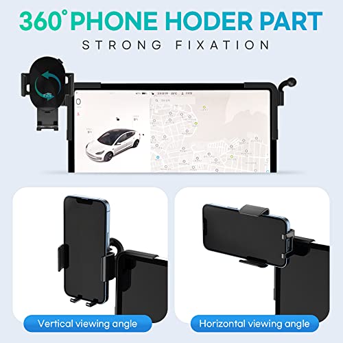 FICS Tesla Model 3 Accessories, Tesla Model Y Accessories, Model 3 Phone Mount, Model Y Phone Mount