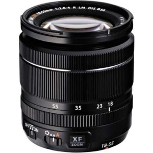 fujifilm xf 18-55mm f/2.8-4 r lm ois lens, rounded 7-blade diaphragm, three aspherical elements, x-mount lens/aps-c format, linear autofocus motor (renewed)