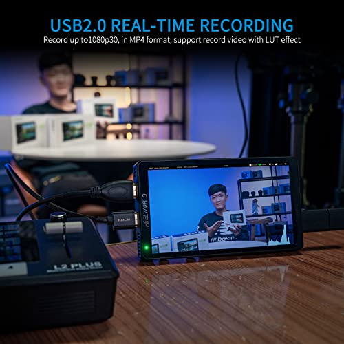 FEELWORLD CUT6 6 Inch Recording Monitor Field Camera DSLR USB2.0 Recorder, 1920x1080 Touch Screen Waveform HDR HDMI Loop Out LUT 4K HDMI Input