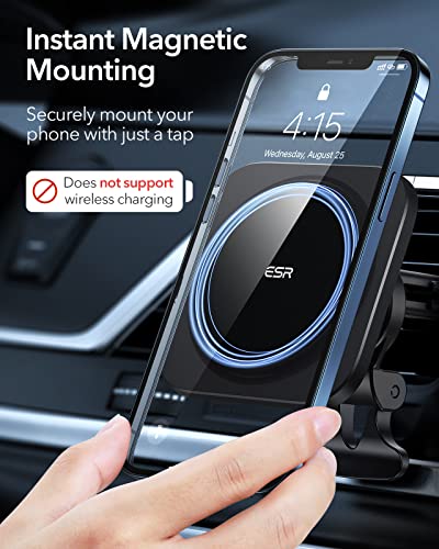 ESR HaloLock MagSafe Car Phone Mount, Air Vent Phone Holder, Compatible with iPhone 14/14 Plus/14 Pro Max and iPhone 13/12 Series, Does Not Support Charging, Not for iPhone 14 Pro, Black