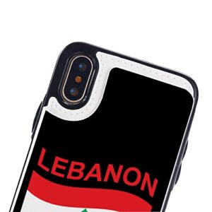 Flag of Lebanon Wallet Phone Cases Fashion Leather Design Protective Shell Shockproof Cover Compatible with iPhone X/XS