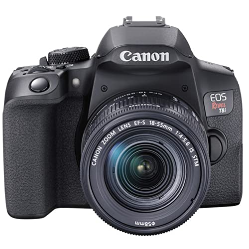 Canon EOS Rebel T8i DSLR Camera w/EF-S 18-55mm F/4-5.6 is STM Lens + EF 75-300mm f/4-5.6 III Lens + 500mm f/8 Focus Lens + 2X 64GB Memory + Case + Filters + Tripod + More (35pc Bundle)