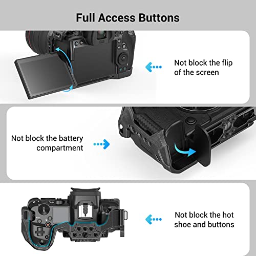 SmallRig R5 / R5 C / R6 Cage for Canon R5 / R5 C / R6 Mirrorless Camera, Aluminum Alloy Cage w/Streamlined Structure for Canon R5 R6 R5 C Camera 3233