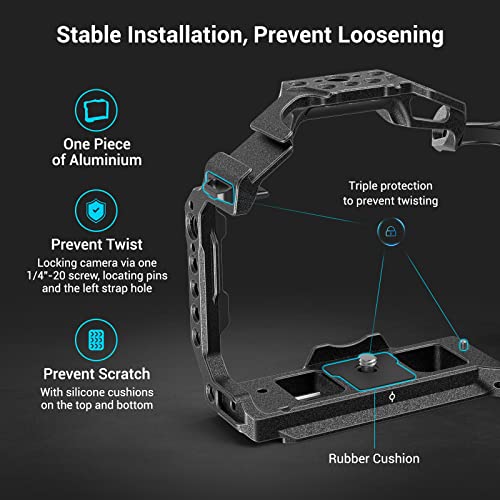 SmallRig R5 / R5 C / R6 Cage for Canon R5 / R5 C / R6 Mirrorless Camera, Aluminum Alloy Cage w/Streamlined Structure for Canon R5 R6 R5 C Camera 3233