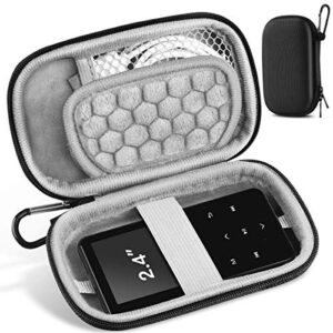 agptek mp3 mp4 player case, portable music player case with metal carabiner clip for ipod nano, ipod shuffle, sandisk music player/sony nw-a45 /b walkman and others