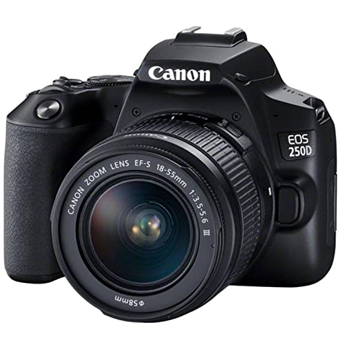 Canon EOS 250D (Rebel SL3) DSLR Camera w/18-55mm F/3.5-5.6 Zoom Lens + EF 75-300mm f/4-5.6 III Lens + 420-800mm f/8.3 HD Lens + 2X 64GB Memory + Case + Filters + Tripod + More (35pc Bundle)