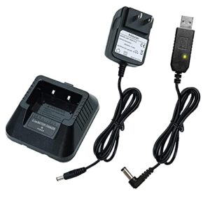 uv-5r bf-f8h charger more usb cable charger with indicator light for two way radio uv-5r series dm-5r by tenway