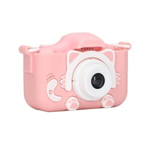 kids camera, tf card silicone 32gb children camera quakeproof 2000w pixels for birthday gift(pink)