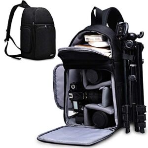 caden camera bag sling backpack for dslr/slr mirrorless camera waterproof, camera case compatible for sony canon nikon camera and lens tripod accessories black