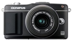 olympus e-pm2 mirrorless digital camera with 14-42mm lens (black) (old model)