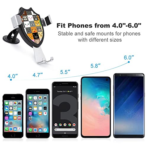 Set of Cute Simple Animal Faces Car Phone Holder Long Arm Suction Cup Phone Stand Universal Car Mount for Smartphones