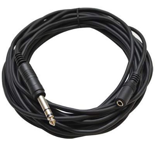 Seismic Audio Speakers Headphone Extender Cable, ¼” TRS Male to ⅛” Female (3.5mm) Cable, 25 Feet, Black