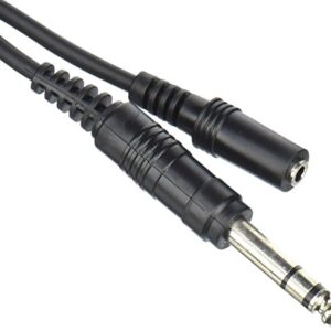 Seismic Audio Speakers Headphone Extender Cable, ¼” TRS Male to ⅛” Female (3.5mm) Cable, 25 Feet, Black