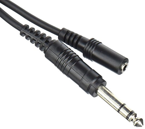 Seismic Audio Speakers Headphone Extender Cable, ¼” TRS Male to ⅛” Female (3.5mm) Cable, 25 Feet, Black