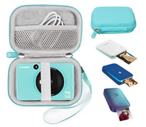 getgear case for canon ivy mobile mini cliq, cliq+, cliq 2, cliq+2 instant camera printer and photo printer, also for koda series and hp sprocket 2nd/ 1st (mint green)