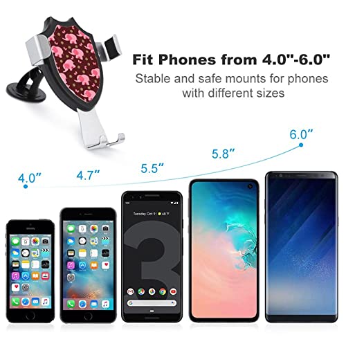 Pink Elephant Car Phone Holder Long Arm Suction Cup Phone Stand Universal Car Mount for Smartphones