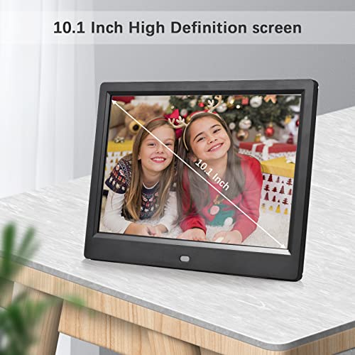 CalmGeek 10.1 Inch Digital Photo Frame Desktop Electronic Album 1280 * 800 IPS Screen Supports Photo/Video/Music/Clock/Calendar Function with Backside Stand Remote Control