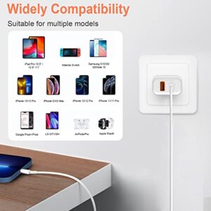 USB C Wall Charger, Miady 2-Pack 20W PD Dual Port USB-C Charger Block Type C Fast Plug Power Adapter Compatible with iPhone 14/13/12iPad/iPad Mini,Samsung Galaxy,and More(Cable Not Included)