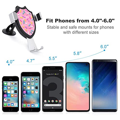 Pink Donut Glaze Car Phone Holder Long Arm Suction Cup Phone Stand Universal Car Mount for Smartphones