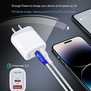 USB C Wall Charger, 20 W USBC Charger Block Fast Charging for iPhone 14 Pro Max 13 12 11 10 X Xr Xs Max 8 Plus 7 6, Apple Watch 8 7 USB C Brick Box Power Adapter Samsung Galaxy Cube Plug Cargador Base